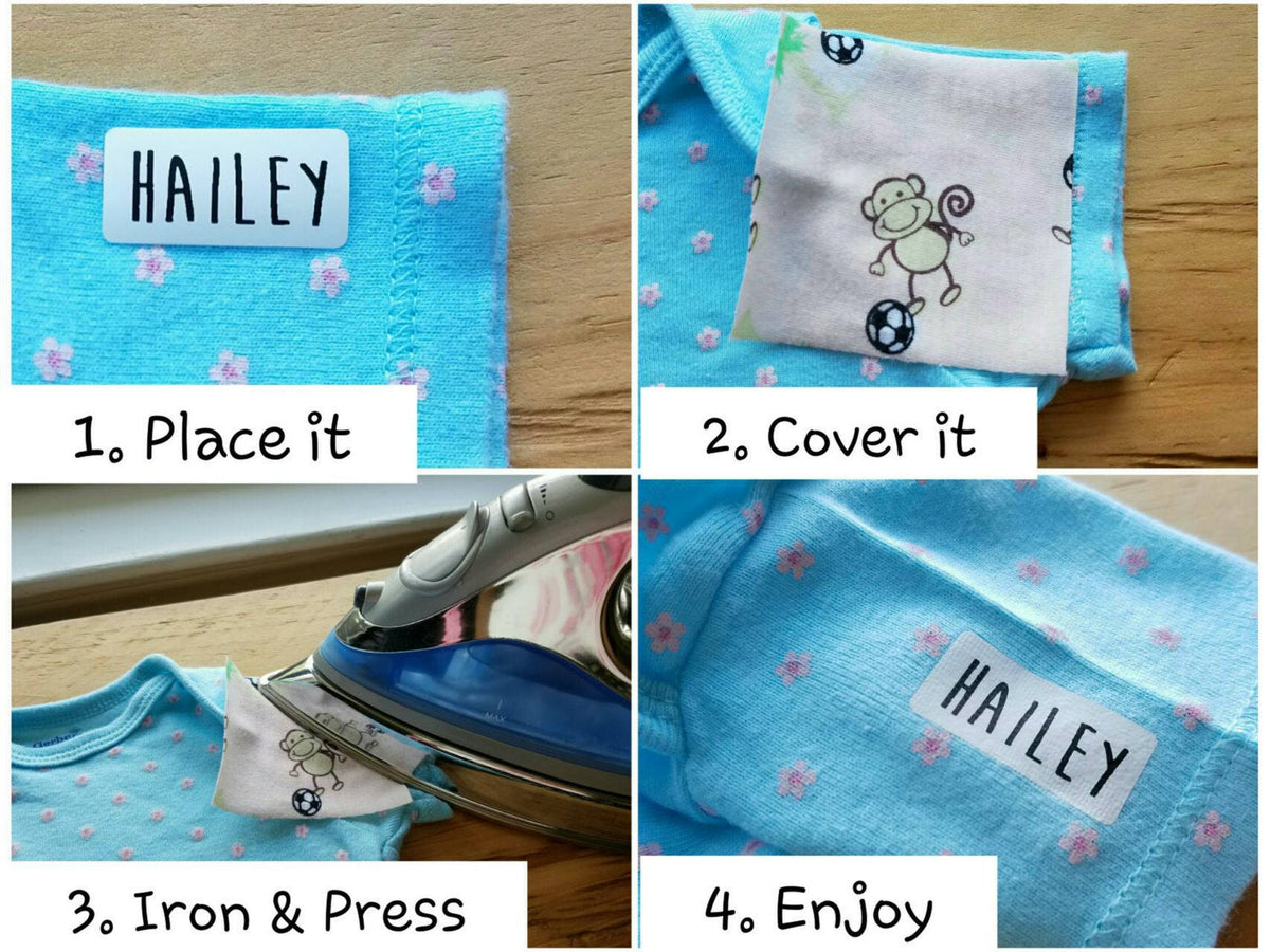 9 X-Large Size White Iron On Clothing Label – HanPrinting